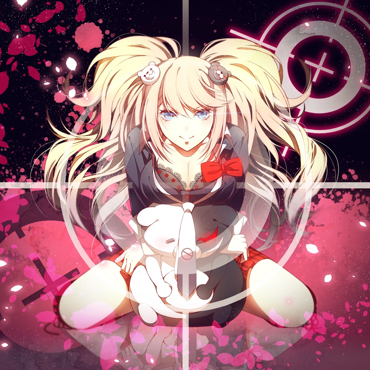 hakusai (tiahszld) dangan-ronpa enoshima junko monokuma | #268573 | yande.re